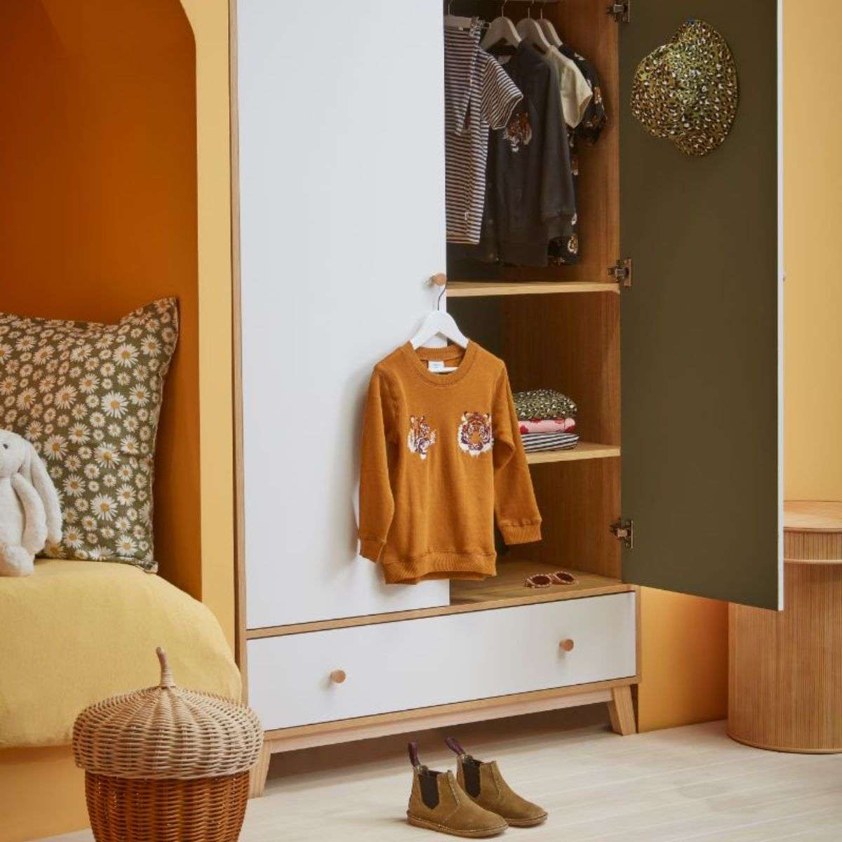 Aspen Wardrobe - White/Natural | Storage | Mocka NZ