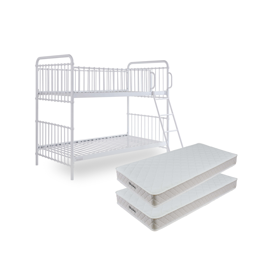 Sonata White Bunk Bed Mattress Bundle | Bunk beds | Mocka NZ