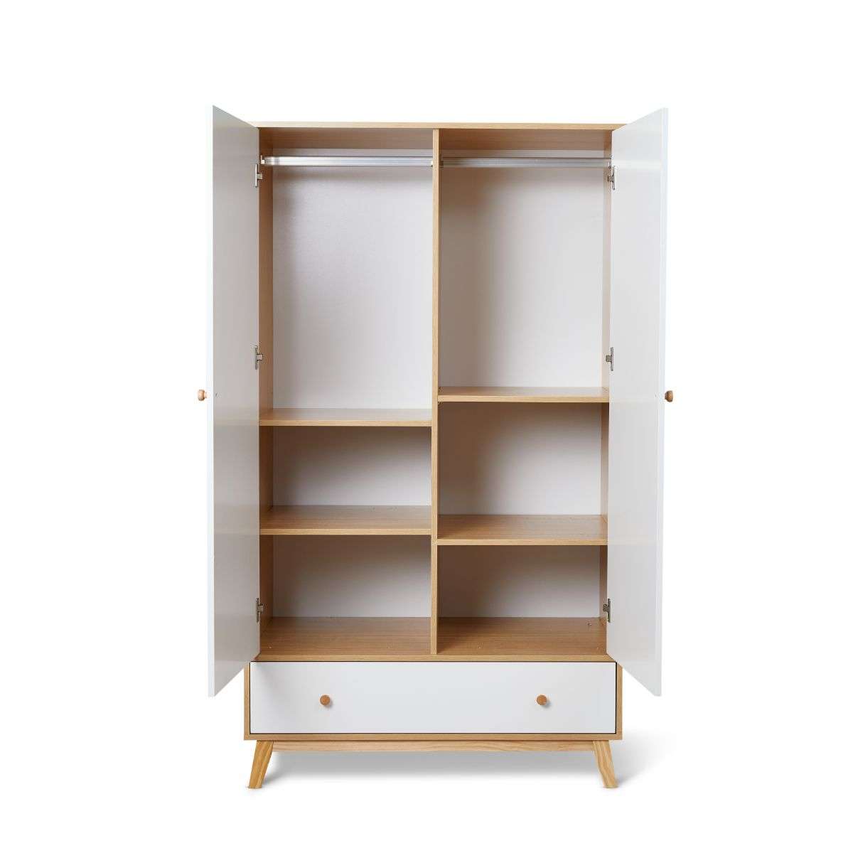 Aspen Wardrobe - White/Natural | Storage | Mocka NZ