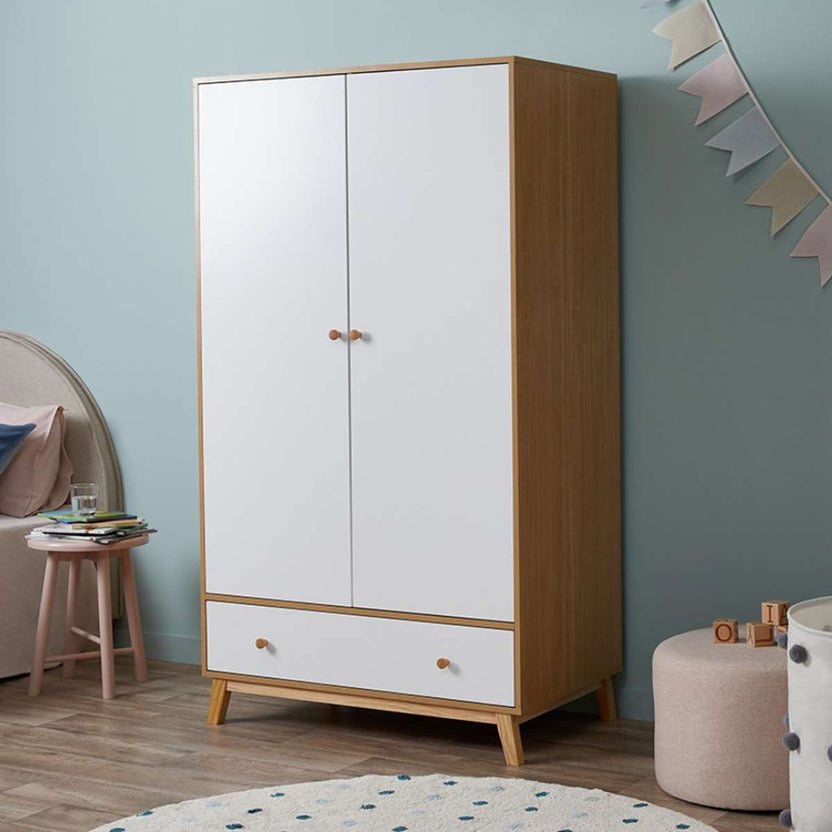 Aspen Wardrobe - White/Natural | Storage | Mocka NZ