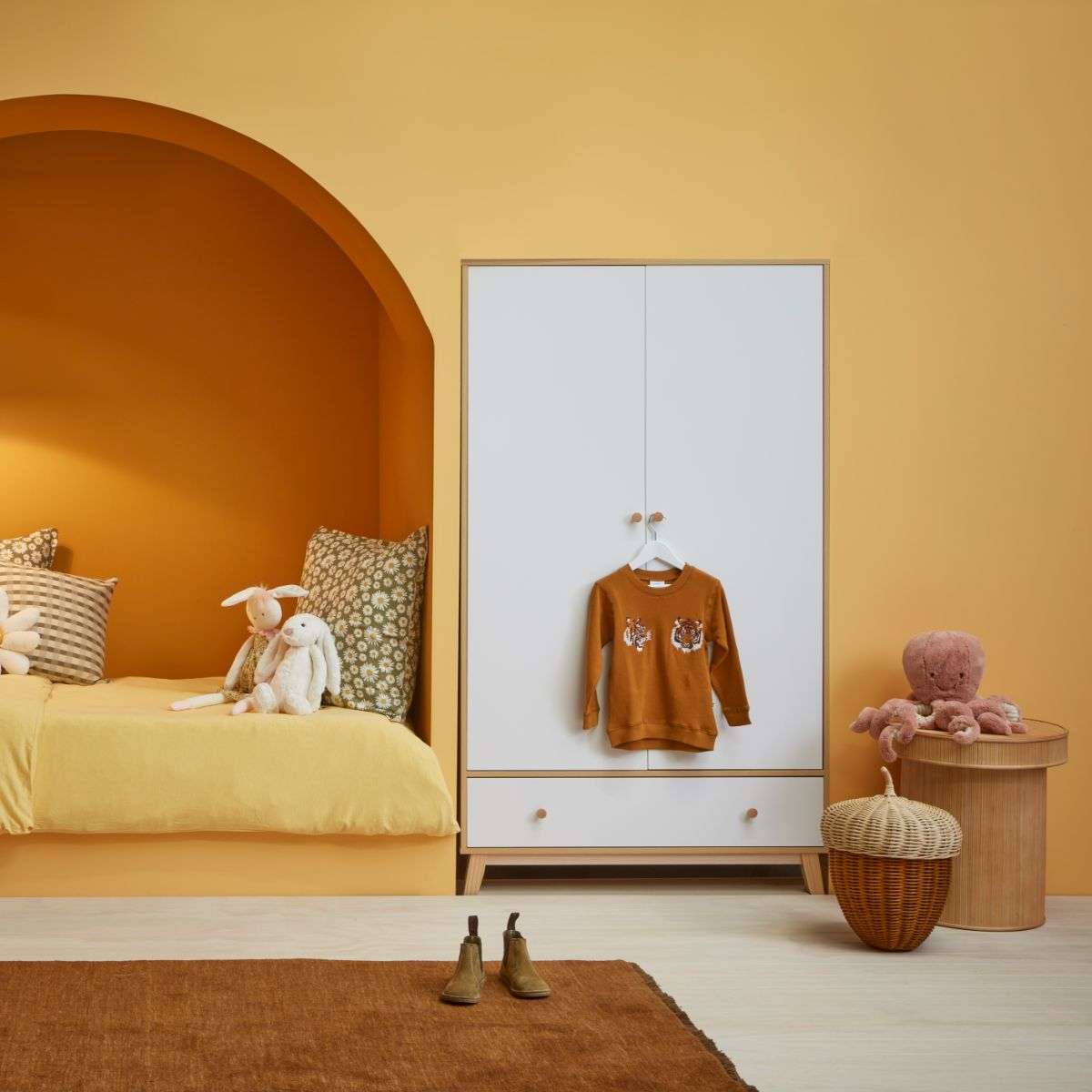 Aspen Wardrobe - White/Natural | Storage | Mocka NZ