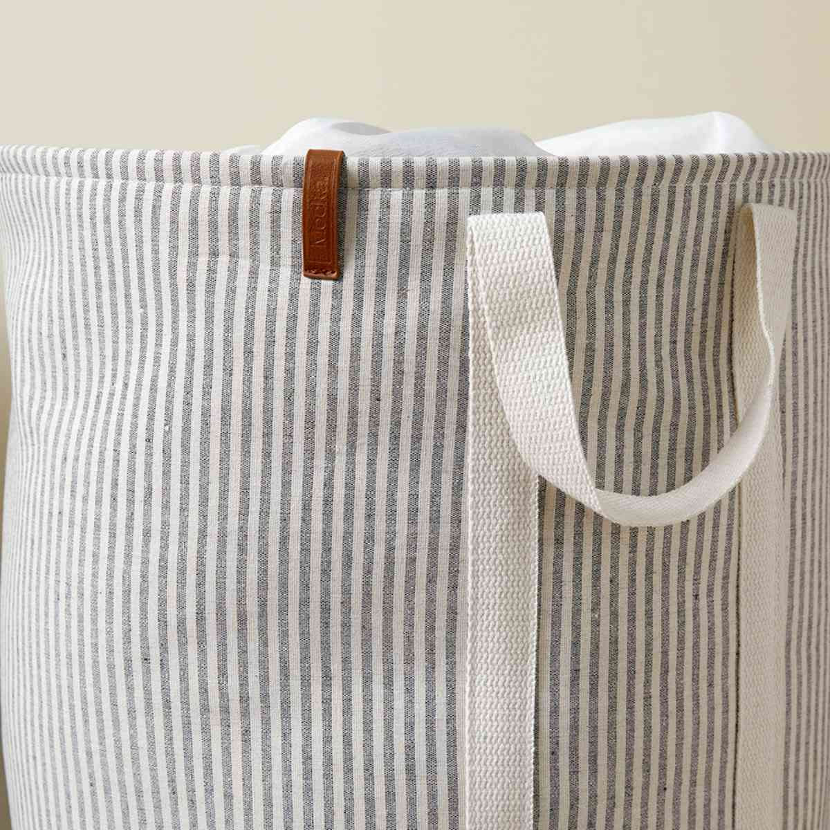 Hamptons Stripe Laundry Hamper | Home Storage | Mocka NZ