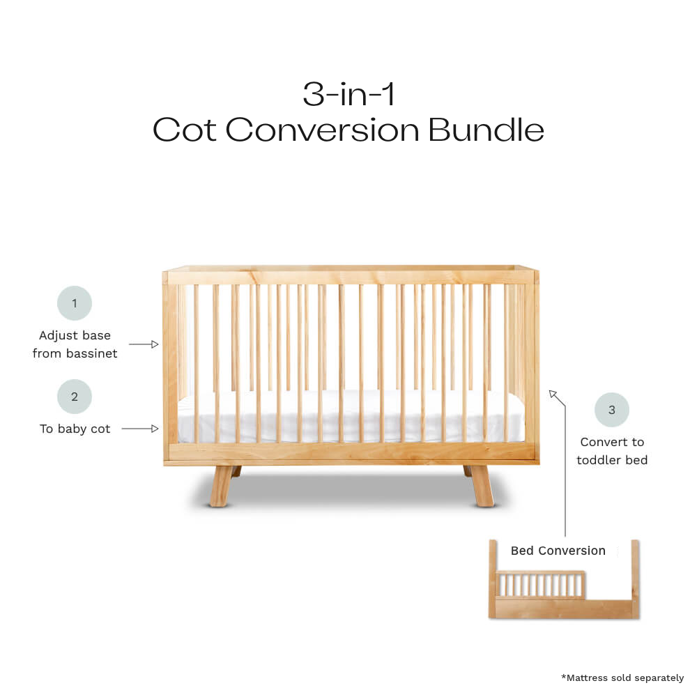 Aspen Natural 3-in-1 Cot Conversion Bundle | Mocka NZ