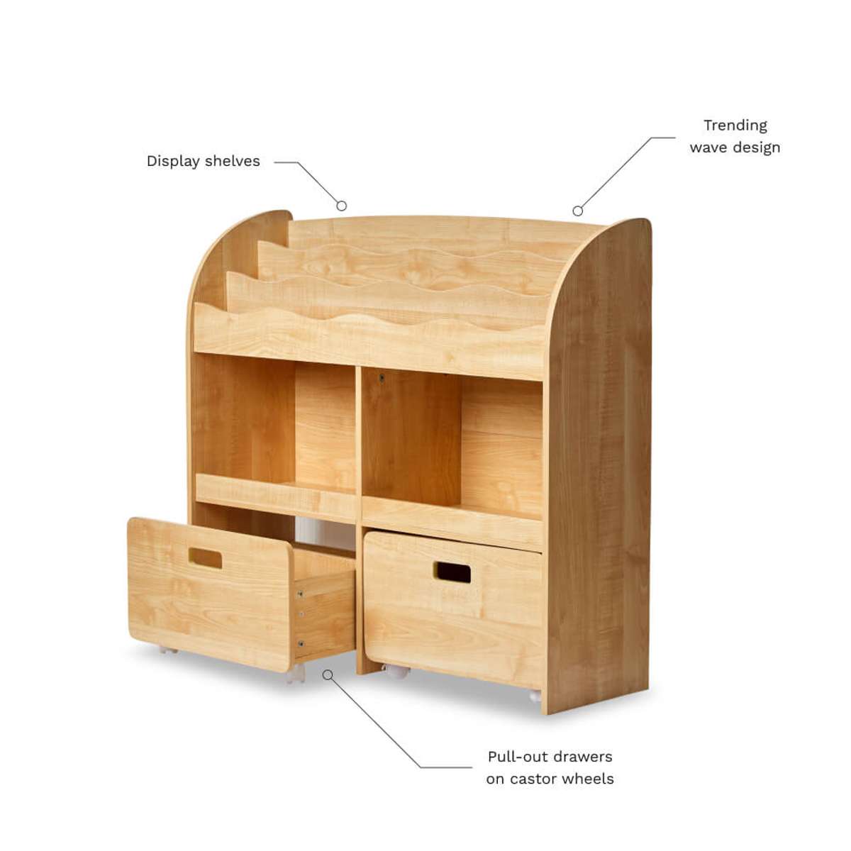 Theo Kids Bookshelf and Toy Drawer Organiser | Kids Furniture