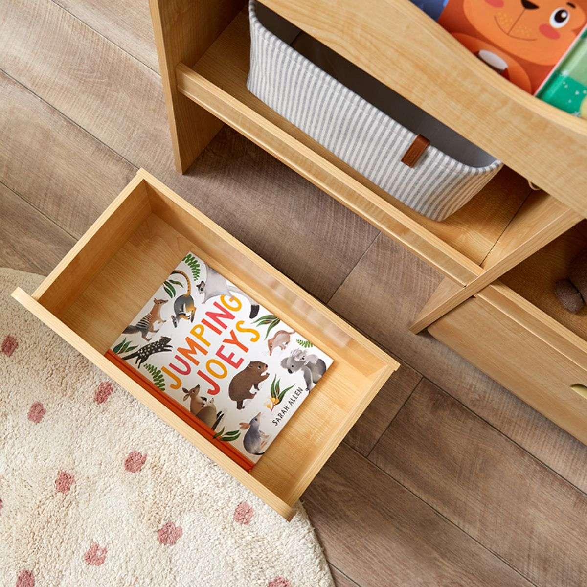 Theo Kids Bookshelf and Toy Drawer Organiser | Kids Furniture