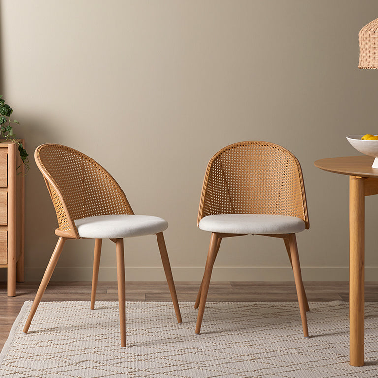 Avila Dining Chair Set of 2 - Natural | Mocka NZ