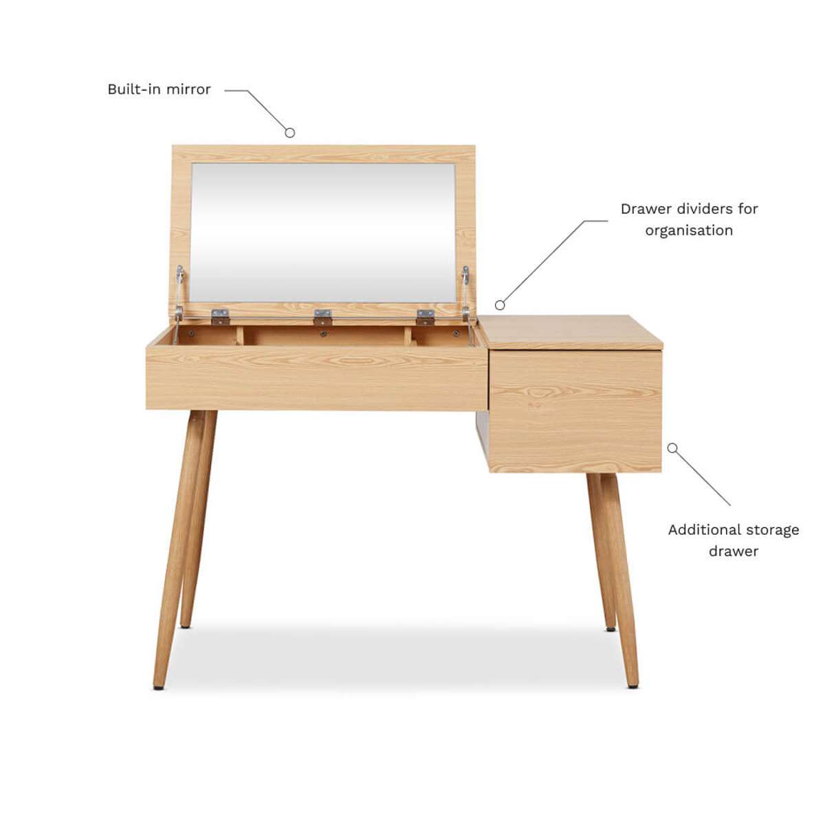 Leia Make-Up Table - Natural | Mocka NZ