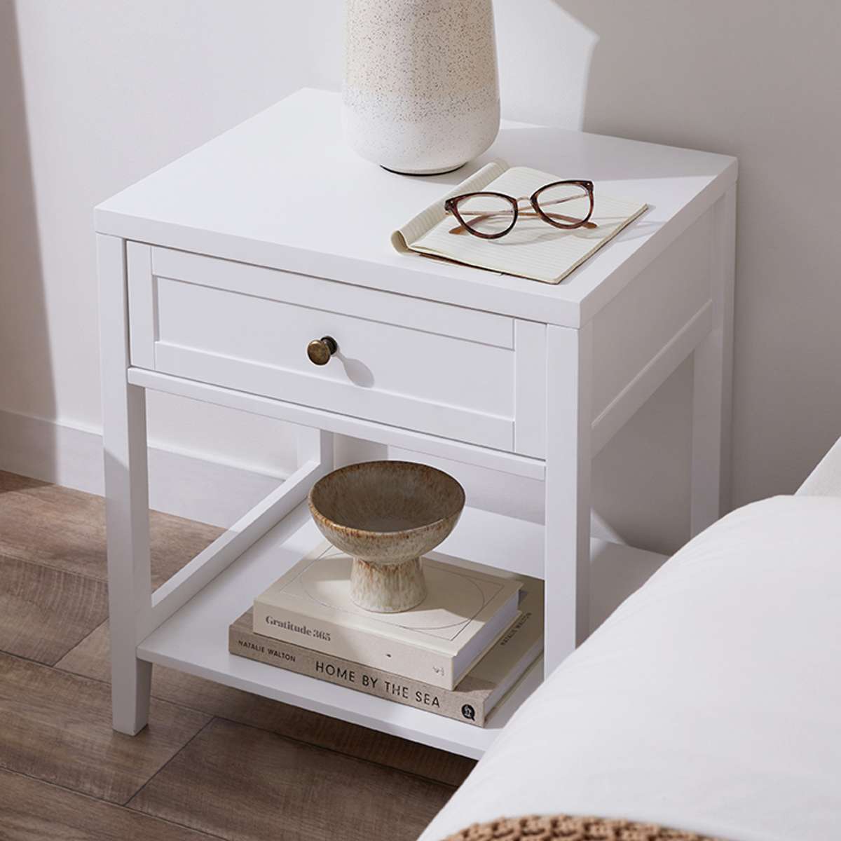 Cove Bedside Table White | Functional Style | Mocka NZ