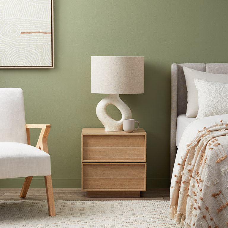 Osaka Bed Side Table Natural | Mocka New Zealand