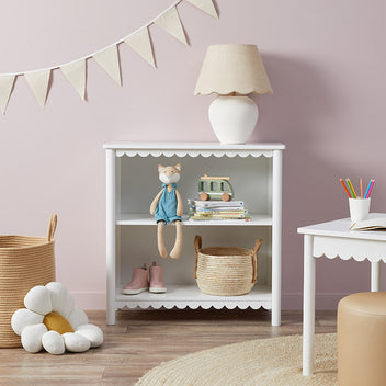 Mini Maisie Scalloped Bookcase - Compact Storage | Mocka