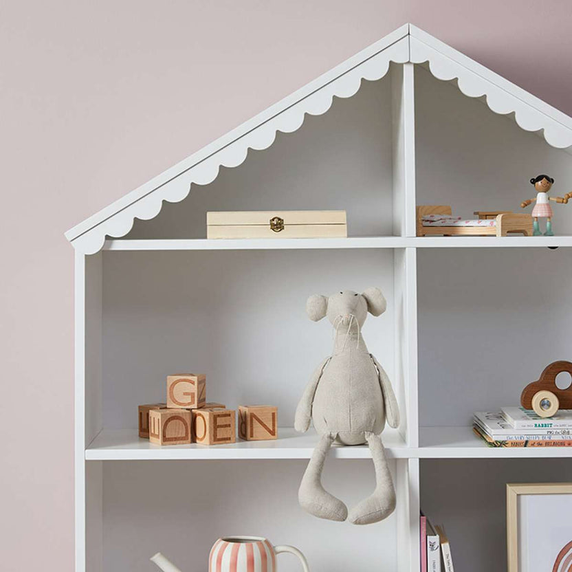 Maisie Scalloped House Bookcase White - Nursery | Mocka
