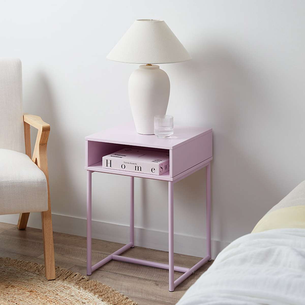 Jude Bedside Table - Lilac | Stylish & Functional | Mocka