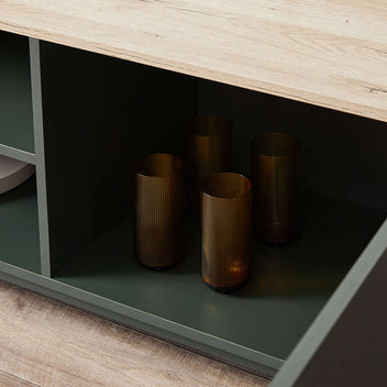 Murphy TV Unit Green/Natural - Modern & Durable | Mocka