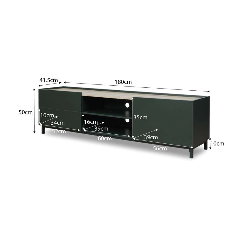 Murphy TV Unit Green/Natural - Modern & Durable | Mocka
