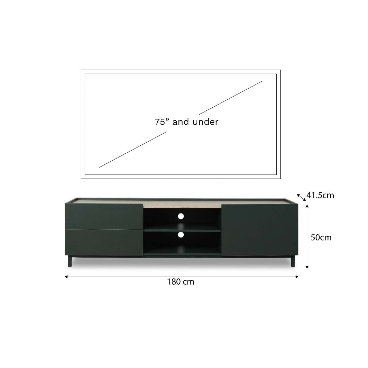 Murphy TV Unit Green/Natural - Modern & Durable | Mocka