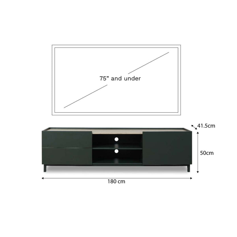Murphy TV Unit Green/Natural - Modern & Durable | Mocka
