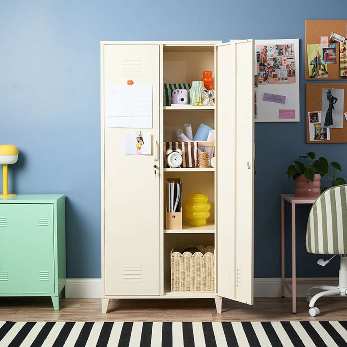 Mocka Original Locker Wardrobe - Cream - Secure & Stylish