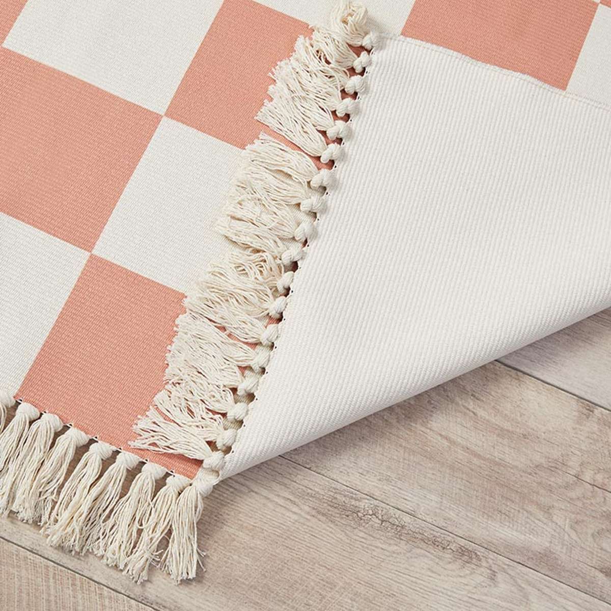 Kobie Checkerboard Rug Rust by Mocka