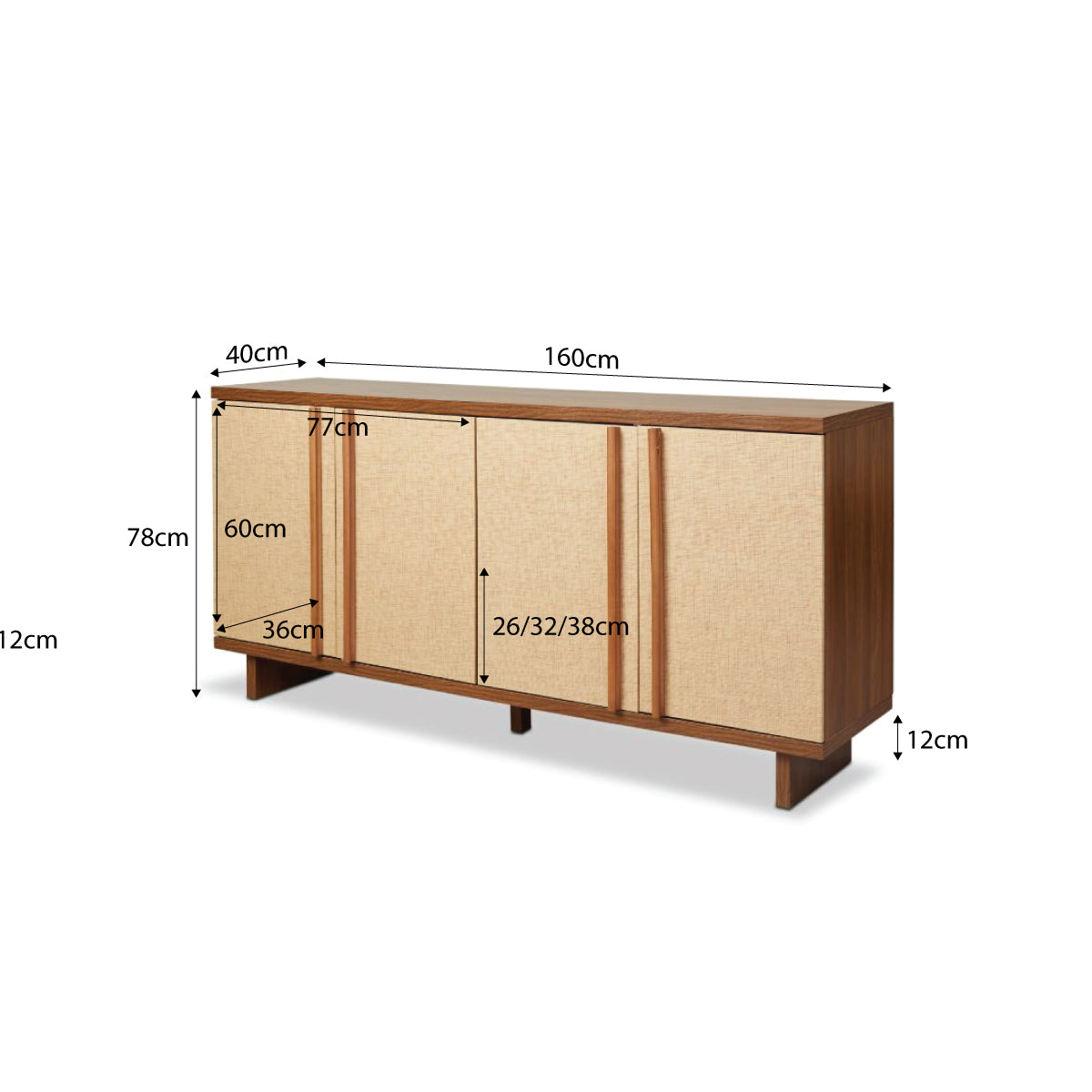 Minato Textured Buffet - Walnut by Mocka