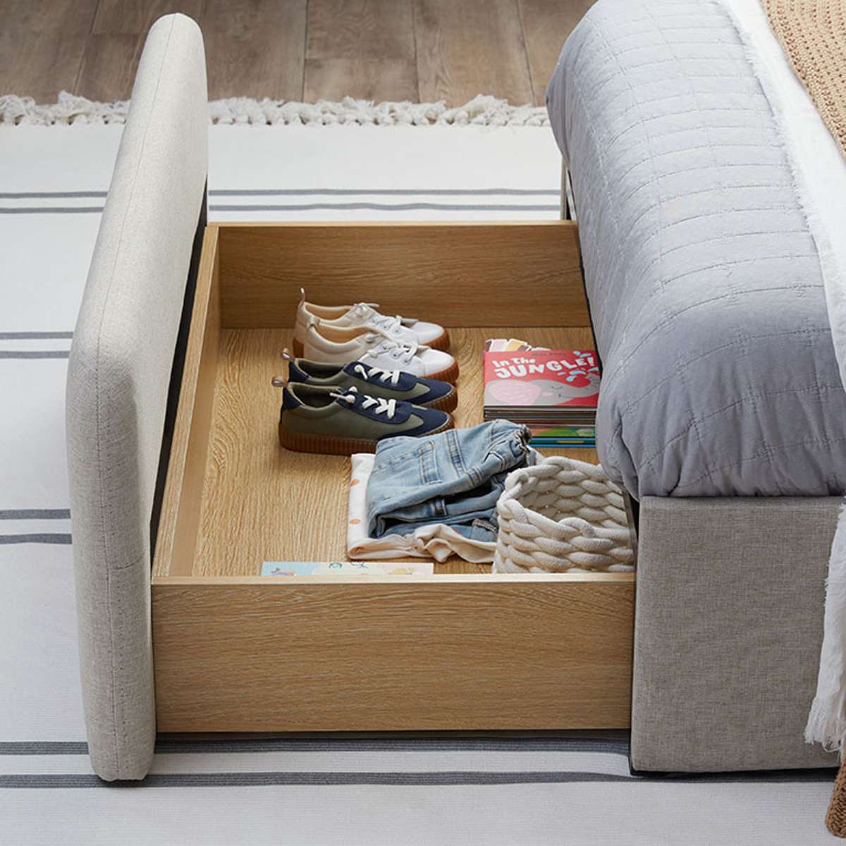 Sully Storage Single Bed - Natural | Stylish & Practical | Mocka