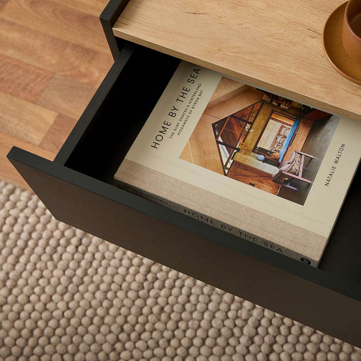 Murphy Bedside Table in black and natural - Stylish Storage | Mocka