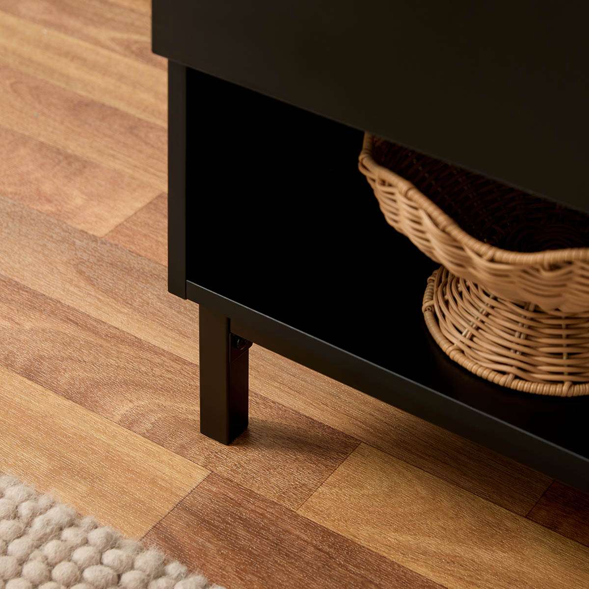Murphy Bedside Table in black and natural - Stylish Storage | Mocka