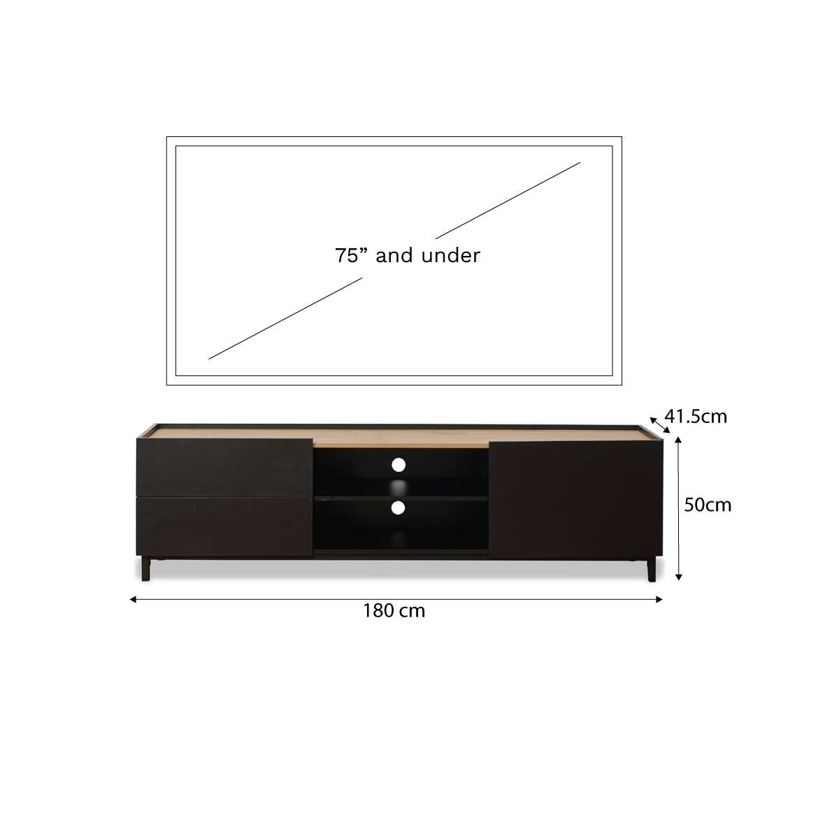 Murphy Entertainment Unit Black/Natural - Mocka