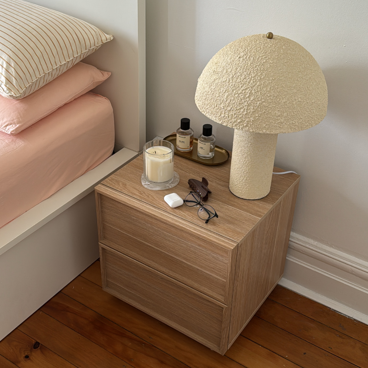 Osaka Bed Side Table Natural | Mocka New Zealand